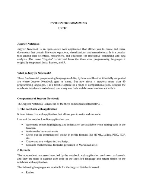 Unit 1 Full Notes Python Pdf Trigonometric Functions Python