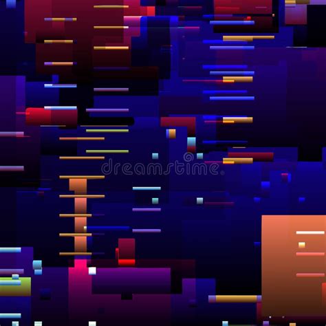 Abstract Glitch Background With Colorful Pixel Error Lines And Graphic Defects Stock Vector