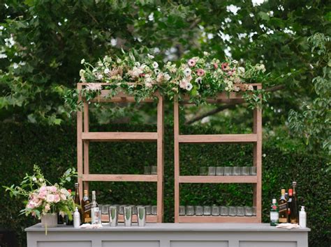 Wedding Bar With Wood Shelving