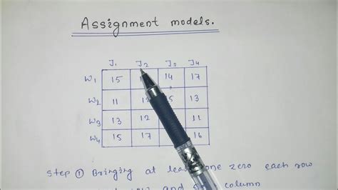 Assignment Problem Assignment Problem In Operation Research Youtube
