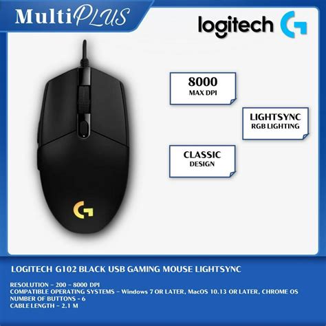 Logitech G102 Black Usb Gaming Mouse Lightsync Shopee Malaysia