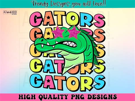 Gators Preppy Mascot Png Gators Mascot School Spirit Design Retro