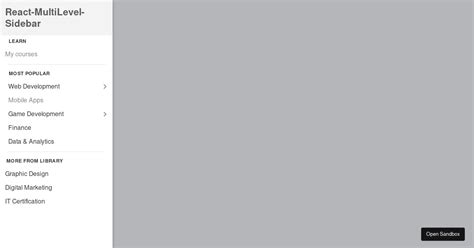 React Multilevel Sidebar Examples Codesandbox