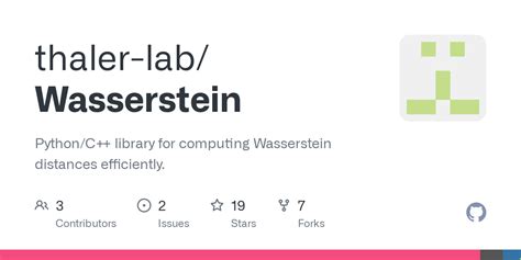 Github Thaler Labwasserstein Pythonc Library For Computing Wasserstein Distances Efficiently