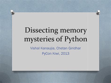 Understand Python Memory Management Internals Speaker Deck