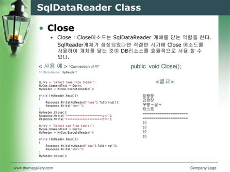 Adonet Sqldatareader Class Ppt Download