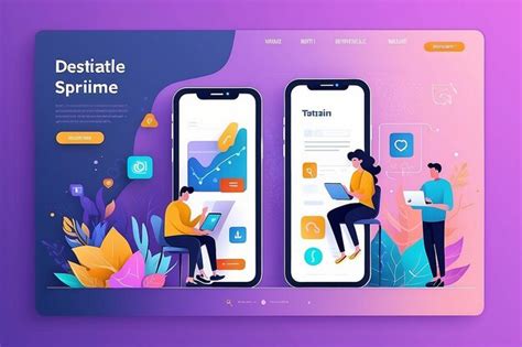 Premium Photo Mobile App Interaction Vector Illustration