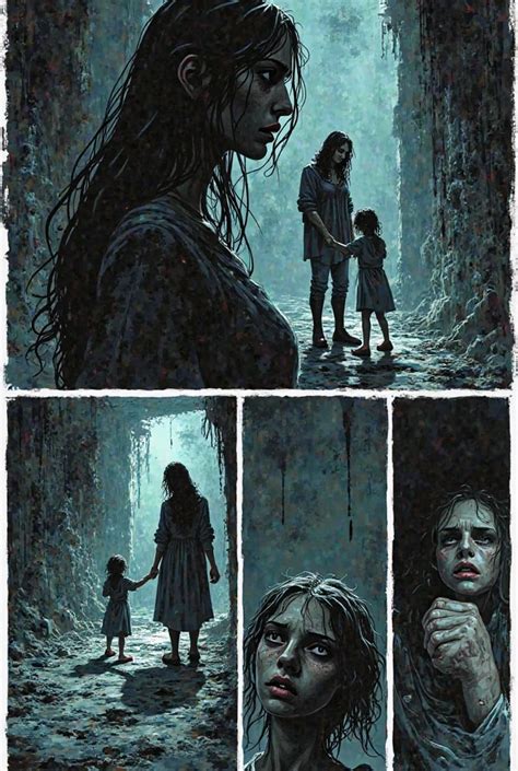 Create A Comic Strip 12 Panels About The Horror Story That Her Mother