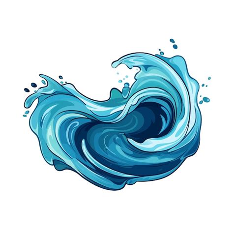 Ручно нарисованный водный мультфильм векторная иллюстрация клипарт белый фон Премиум векторы