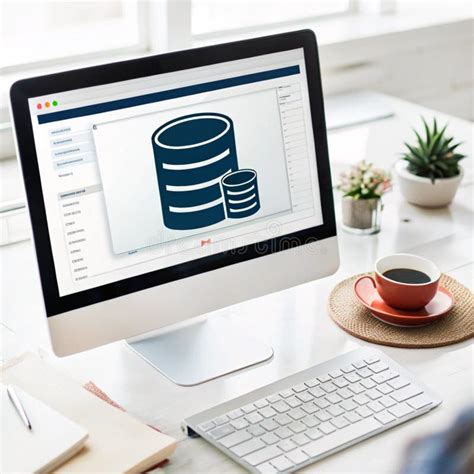 Web Layout With Database Isolated On White Background Stock Illustration Illustration Of