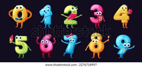 Numbers Smile Faces Cartoon Characters Cute Stock Vector Royalty Free 2276718997 Shutterstock