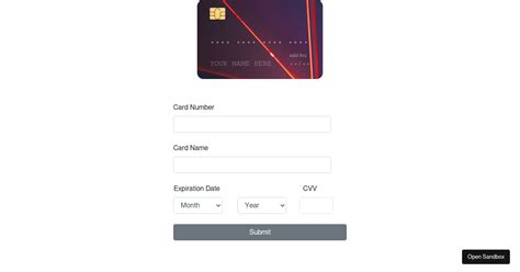 React Credit Card Examples CodeSandbox