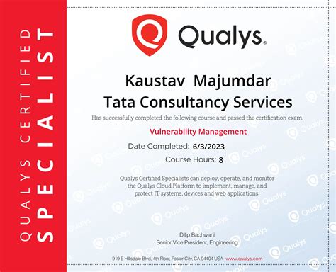Certificate Qualys Vulnerability Management Pdf