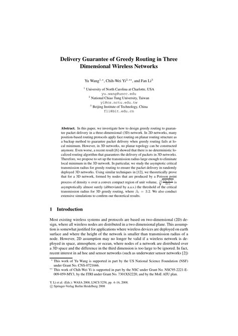 Pdf Delivery Guarantee Of Greedy Routing In Three Dimensional