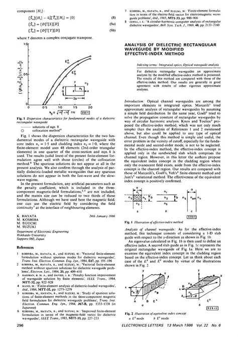 Pdf Analysis Of Dielectric Rectangular Waveguide By Modified Effective Index Method Dokumen Tips
