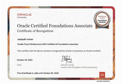 Oracle Cloudinfrastructure Aifoundations Certification Professionaldevelopment Ai
