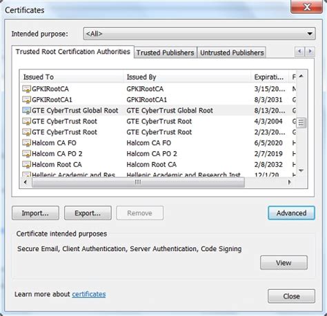 Viewing Trusted Root CA Certificates In Chrome
