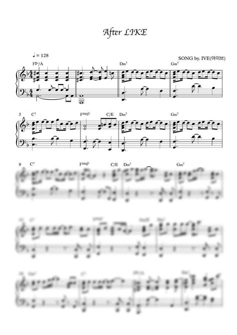 악보 Ive 아이브 After Like 코드 있음 By Jin Piano 2
