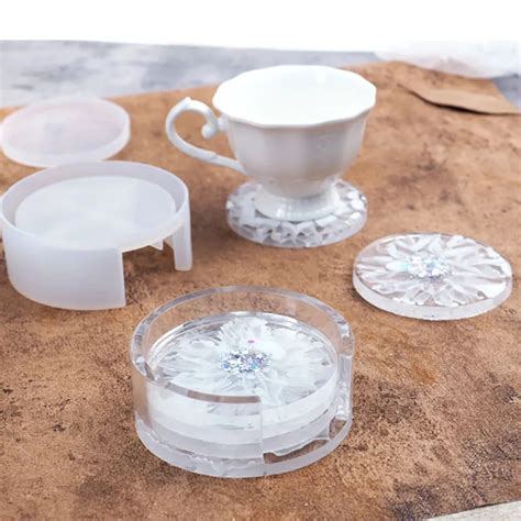 라운드 코스터 금형 Uv 에폭시 수지 실리콘 몰드 Diy 크리스탈 코스터 트레이 수지 컵 받침 주조 수제 홈 장식 공예품보석 도구 And 장비 Aliexpress