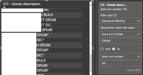 Advanced Filtering Not Filtering Out Certain Words Microsoft Fabric Community