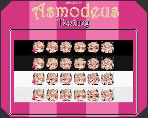 Asmodeus Obey Me Premade Emote Pack 6 Twitch Emotes Discord Emotes