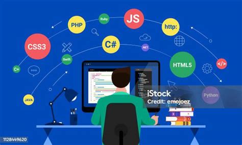 Desain Web Dan Programmer Ilustrasi Stok Unduh Gambar Sekarang Pemrogram Aplikasi Seluler
