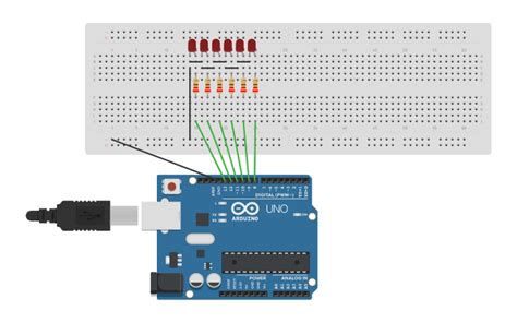 Circuit Design Control Many Leds Tinkercad