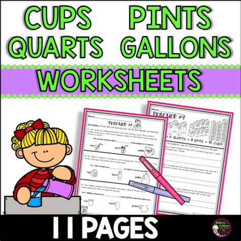 Cups Pints Quarts Gallons Online Exercise For Worksheets Library