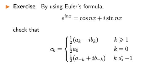 Solved Exercise By Using Eulers Formula Einx Cosnx Isinnx
