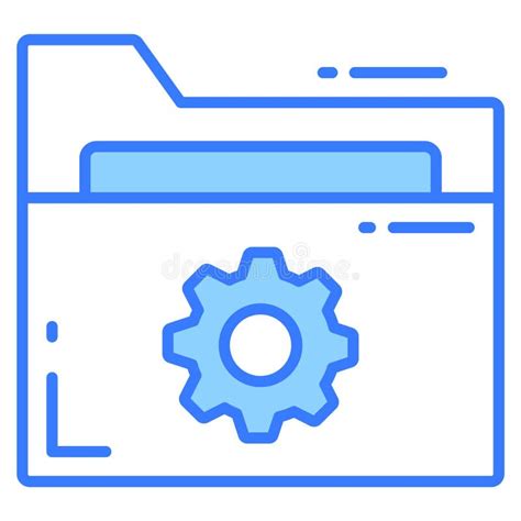 Gear With Folder Icon Of Folder Setting In Modern Style Stock Vector Illustration Of Gear