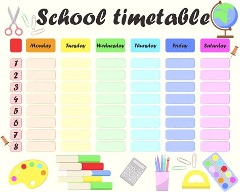 Timetable Planner Timetable Template School Timetable Banner Ads Banner Template Schedule
