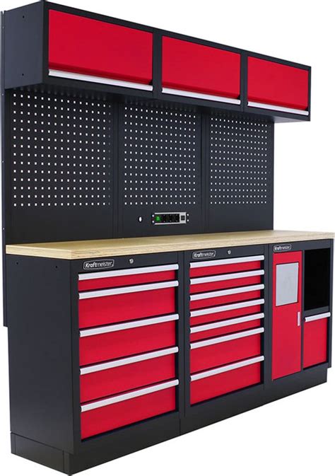 Kraftmeister Werkplaatsinrichting Werkbank Met Wandkasten En Multiplex Werkblad Bol