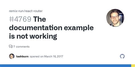 The Documentation Example Is Not Working · Issue 4769 · Remix Runreact Router · Github