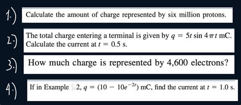 Solved Calculate The Amount Of Charge Represented By Si