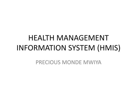 Health Management Information System Hmis Pptx