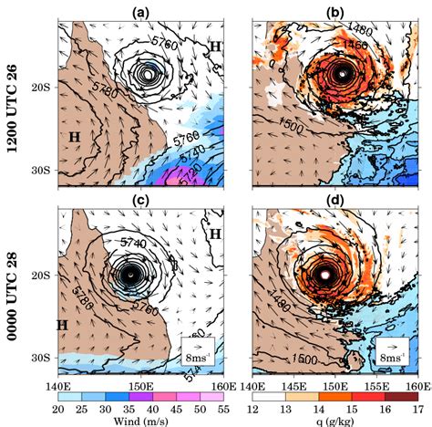 A C 200 Hpa Horizontal Wind Speed Shaded ≥ 20 M S 1 H Download Scientific Diagram