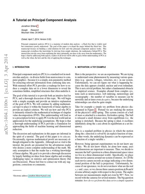 A Tutorial On Principal Component Analysis Pdf Principal Component Analysis Eigenvalues