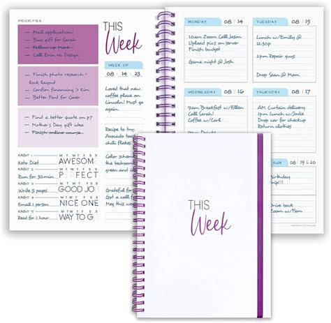Amazon Com Weekly Planner Spiral Bound Notebook A5 Undated Planner To Do List Notebook