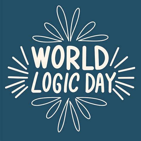 Premium Vector World Logic Day Lettering Inscription Handwriting Text