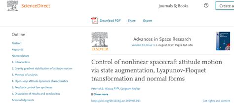 Control Of Nonlinear Spacecraft Attitude Dynamics Kenya Space Sector