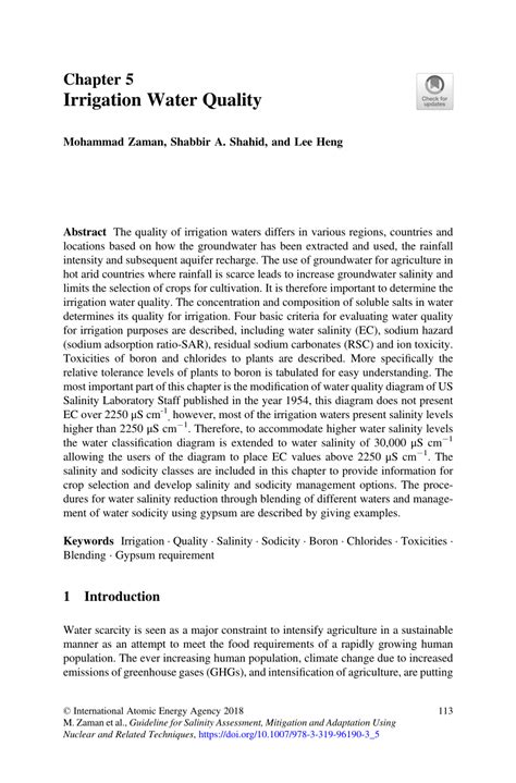 Pdf Irrigation Water Quality