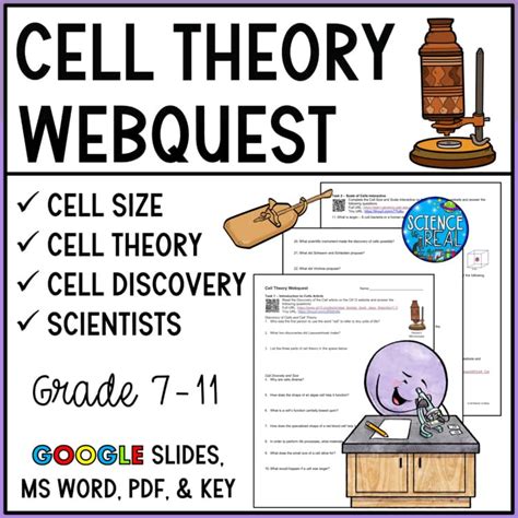 Cell Theory Webquest Printable And Digital By Science Is Real Tpt