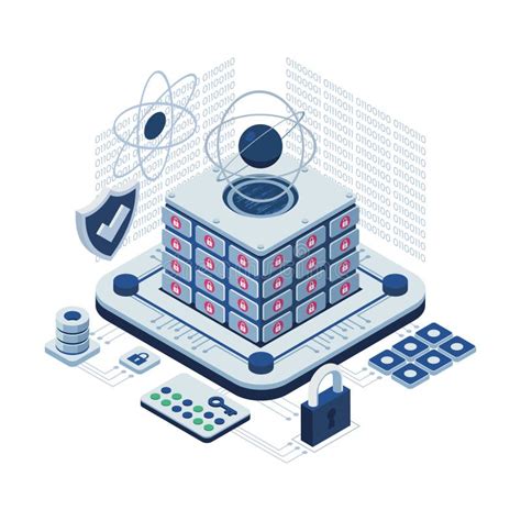 Isometric Quantum Resistant Encryption With A Central Secure Server Stock Vector Illustration