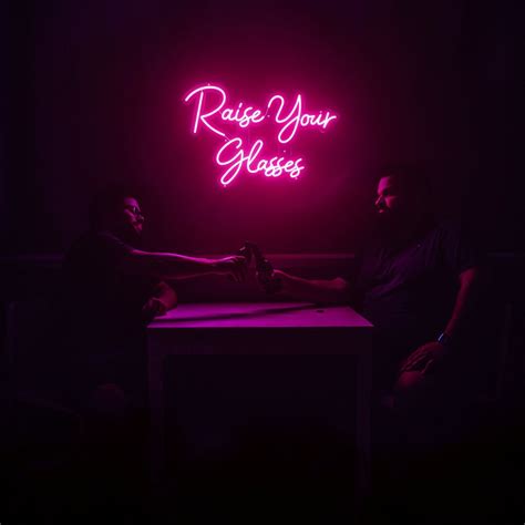Raise Your Glasses Bar Party Wedding Led Neon Light Customized Bright Wall Decor Neon Sign Etsy