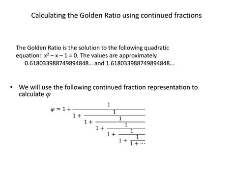 Ppt Calculating Eulers Number “e” Using Continued Fractions