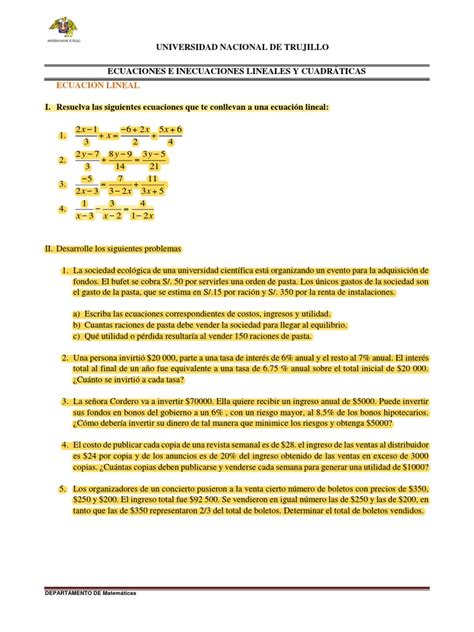 Ht Ec Lienales Y Cudraticas Pdf Precios