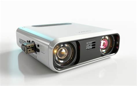 Premium Ai Image Compact Led Projector With Hdmi Input Isolated On A White Background