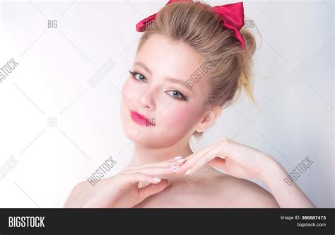 Happy Pin Girl Smiles Image Photo Free Trial Bigstock
