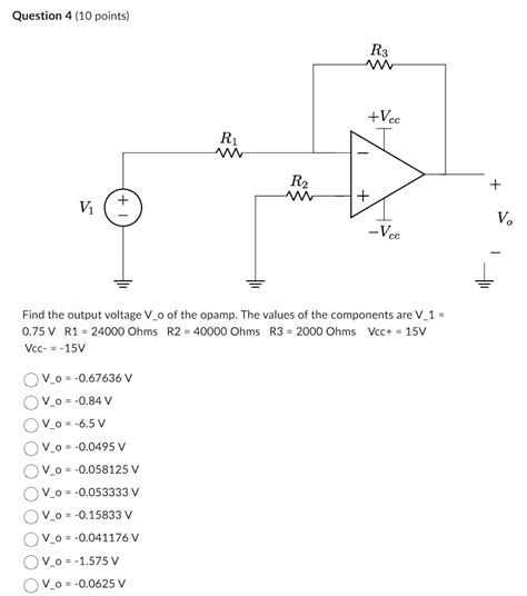 Solved Question Points Find The Output Voltage Vo Of Chegg