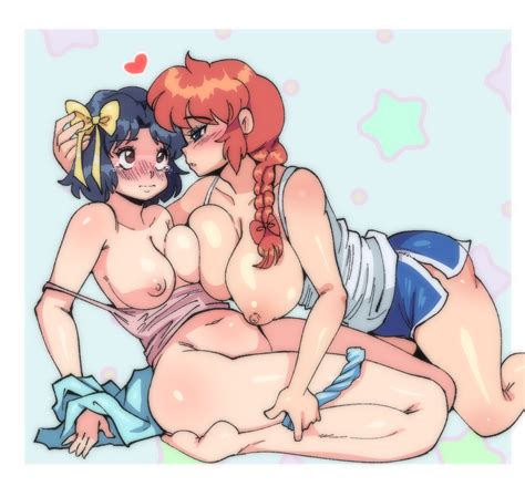 Rule 34 2girls Akane Tendo Bedroom Eyes Blush Breast Press Breasts Canon Couple Drcockula